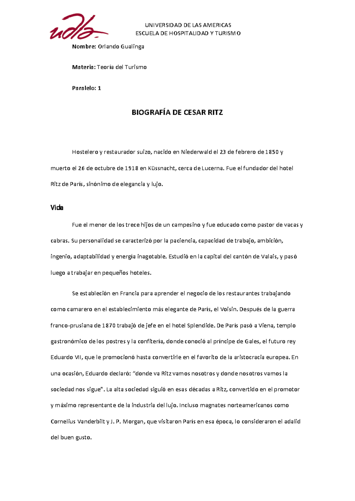 Biografía de César Ritz: Pionero en Hostelería de Lujo (Teoría del ...