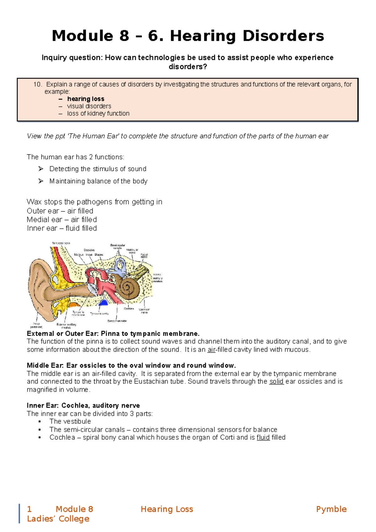Module 8: Hearing Disorders and Assistive Technologies - Studocu