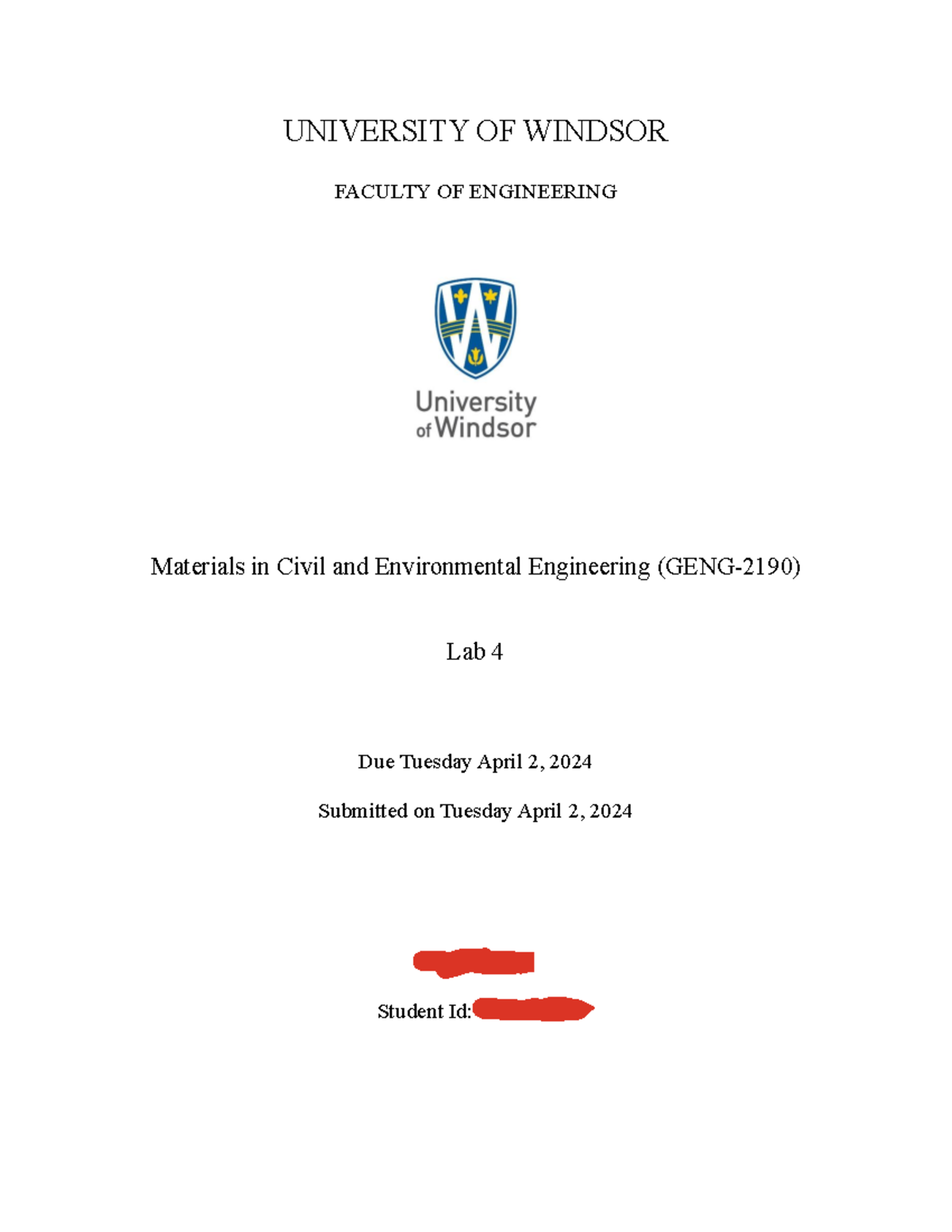 GENG-2190 Lab 4 Report: Wood Strength Testing Analysis - Studocu