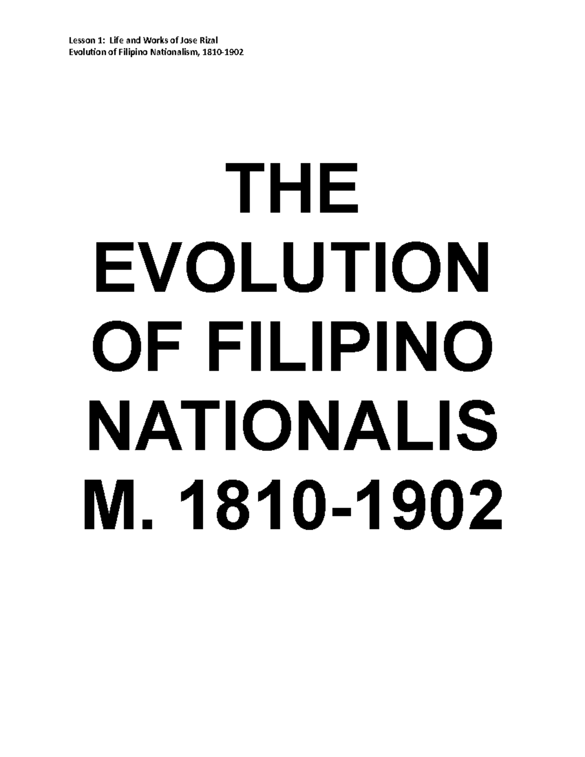 Evolution of Filipino Nationalism (1810-1902) - Key Events & Figures ...