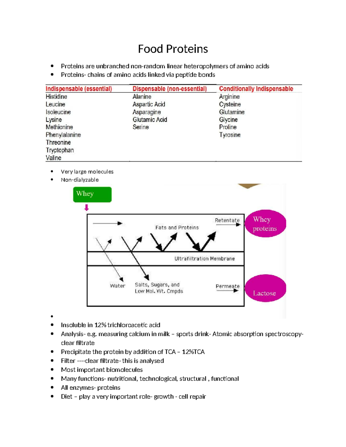 FS2002 - Lecture Notes on Food Proteins and Their Properties - Studocu