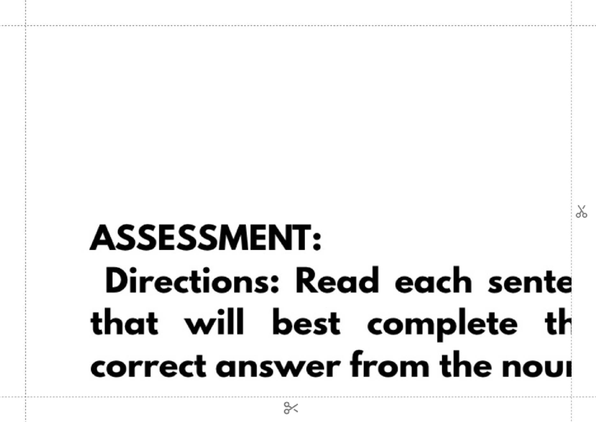 ASSESSMENT: Noun Completion Exercise for 9h OHx EIbf 6Ib Hym FFE 0O ...