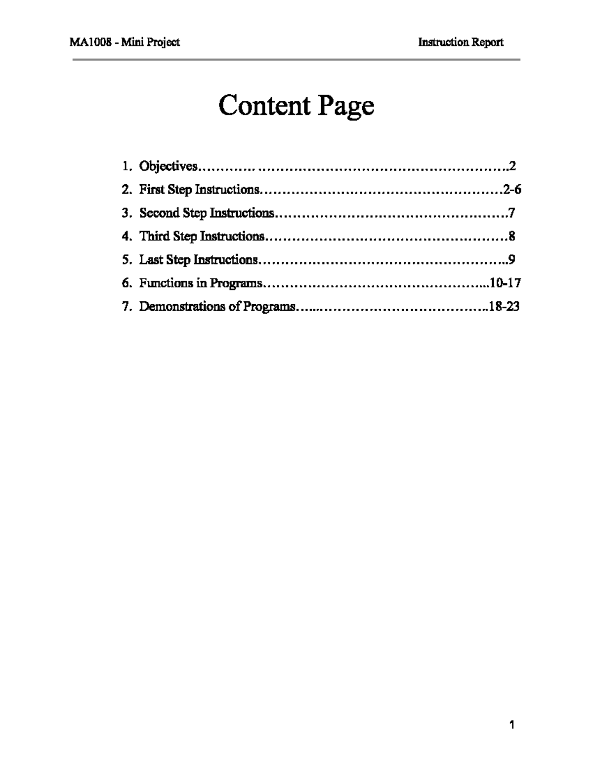 MA1008 Formal Report - MA1008 - Studocu