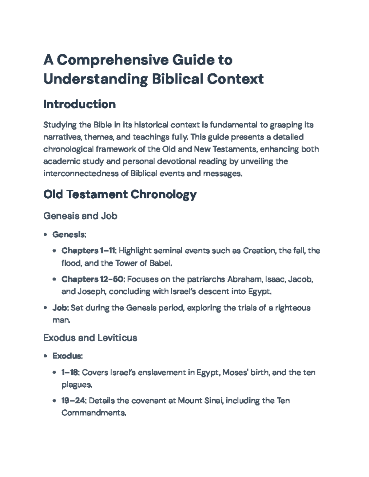Biblical Context Analysis: A Chronological Study Guide (BIB 101) - Studocu