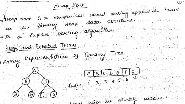 Heap Sort - Notes (CS101) - Studocu