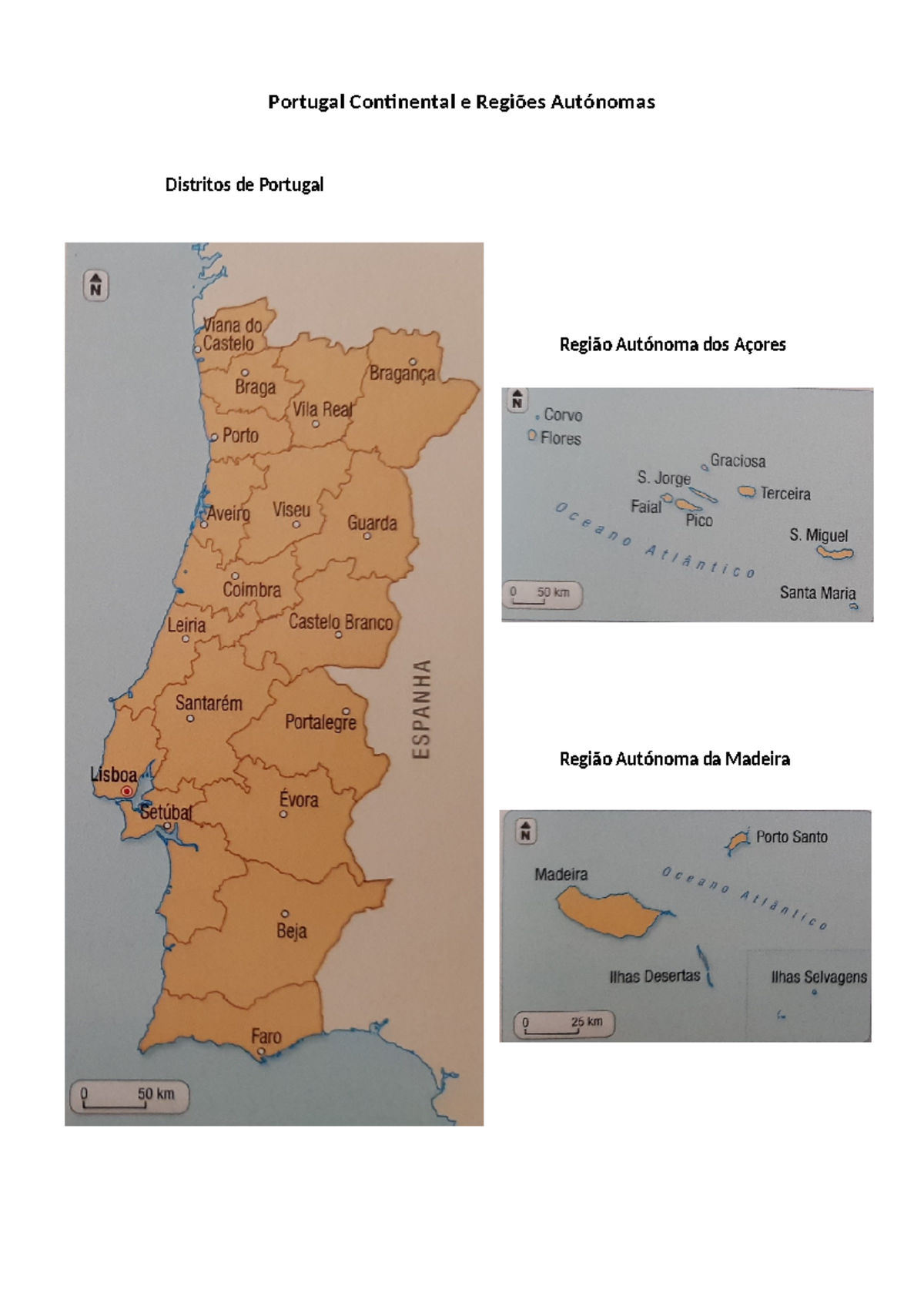 Ficha 2 Mapa para decalcar Portugal Continental e Regiões Autónomas ...