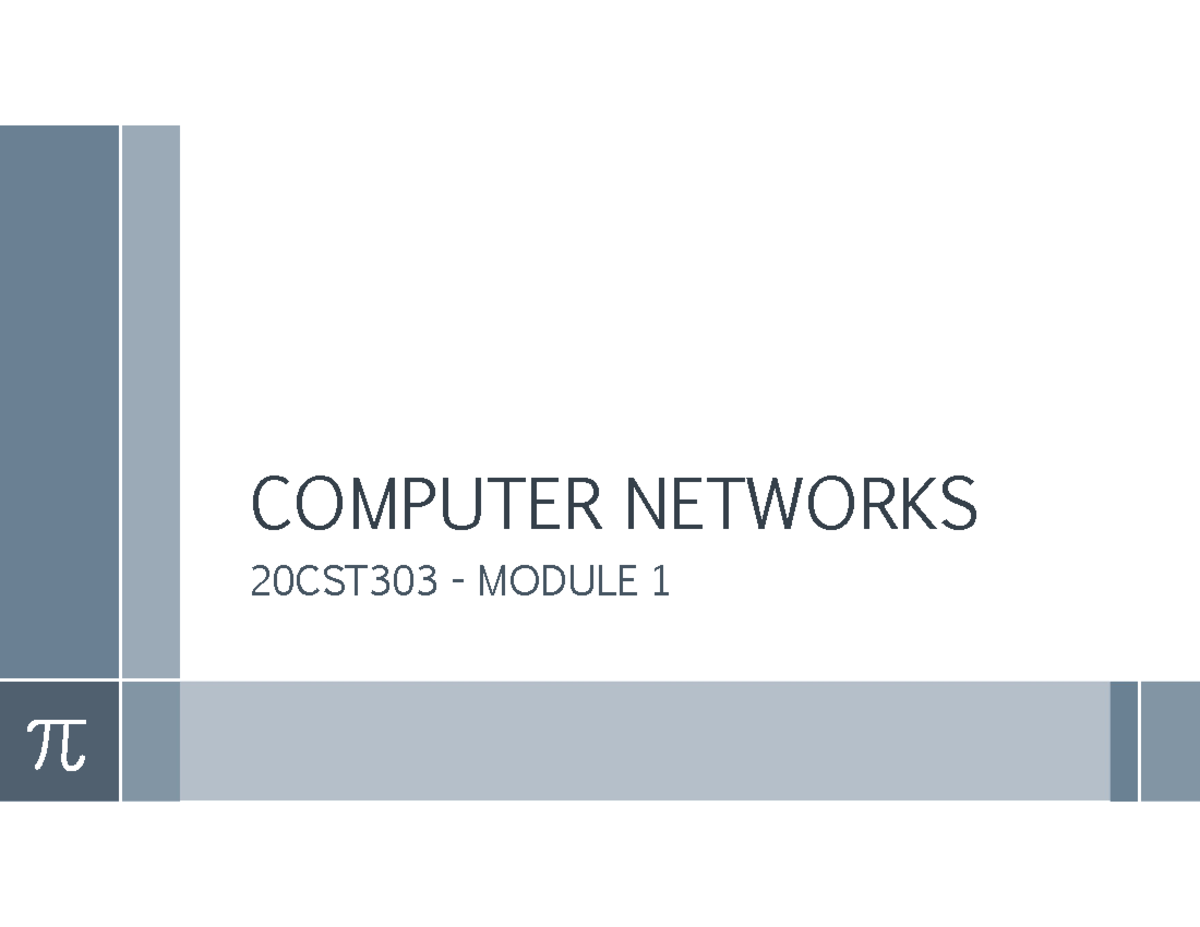 CNmod 1 - ddd - COMPUTER NETWORKS 20CST303 - MODULE 1 CONTENTS ...