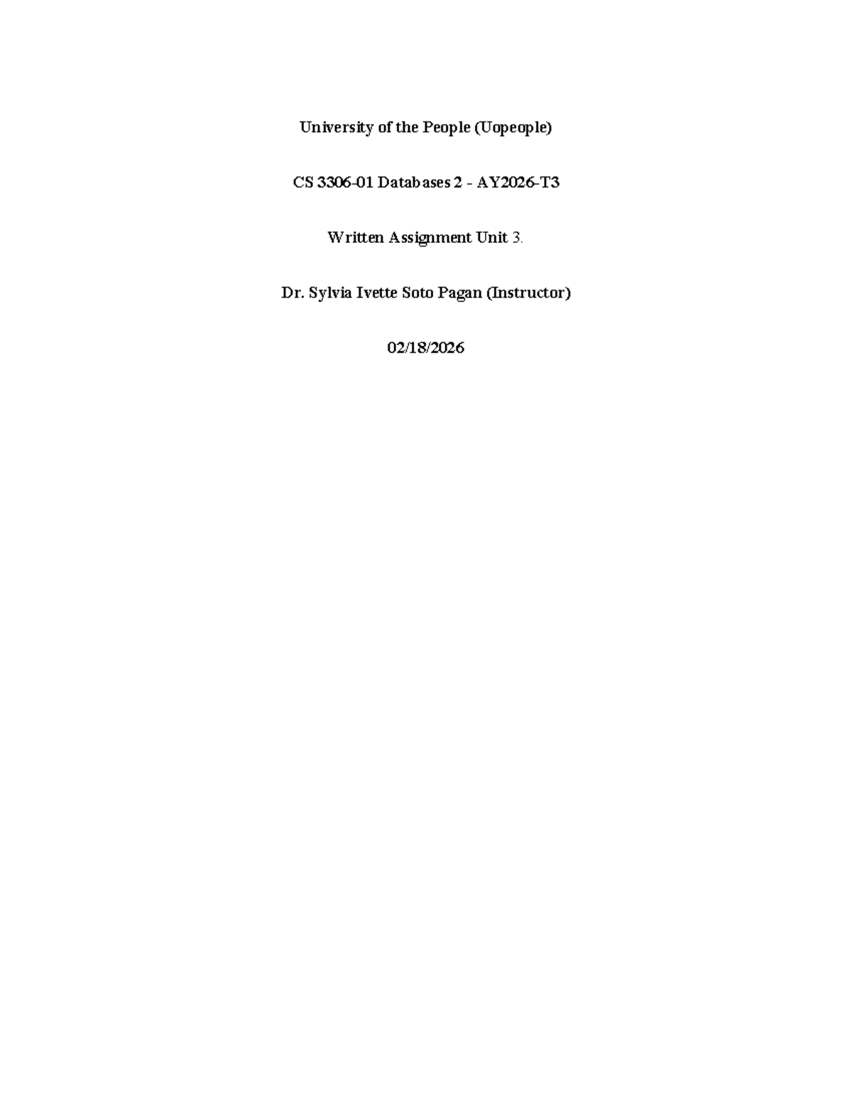 CS 3306-01 - AY2026-T3 Learning Journal: The Role of Database Systems ...
