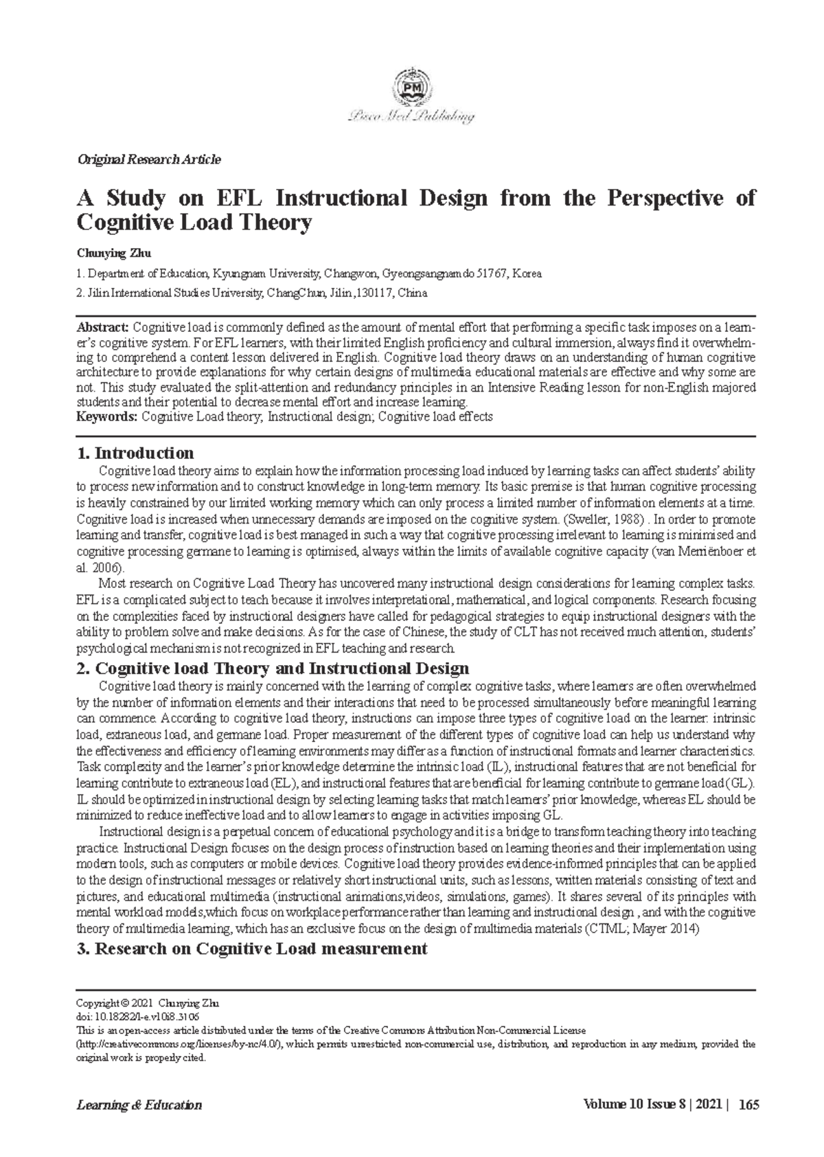 24. EFL Instructional Design: Insights from Cognitive Load Theory - Studocu