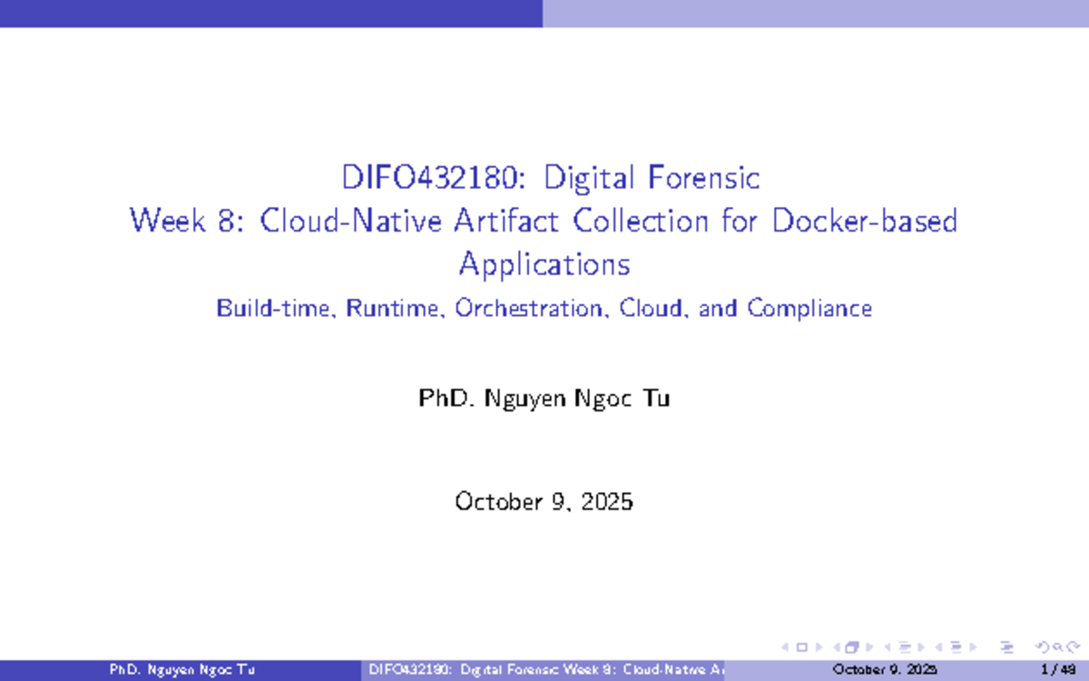 DIFO432180: Digital Forensic Week 8 - Artifact Collection Overview ...