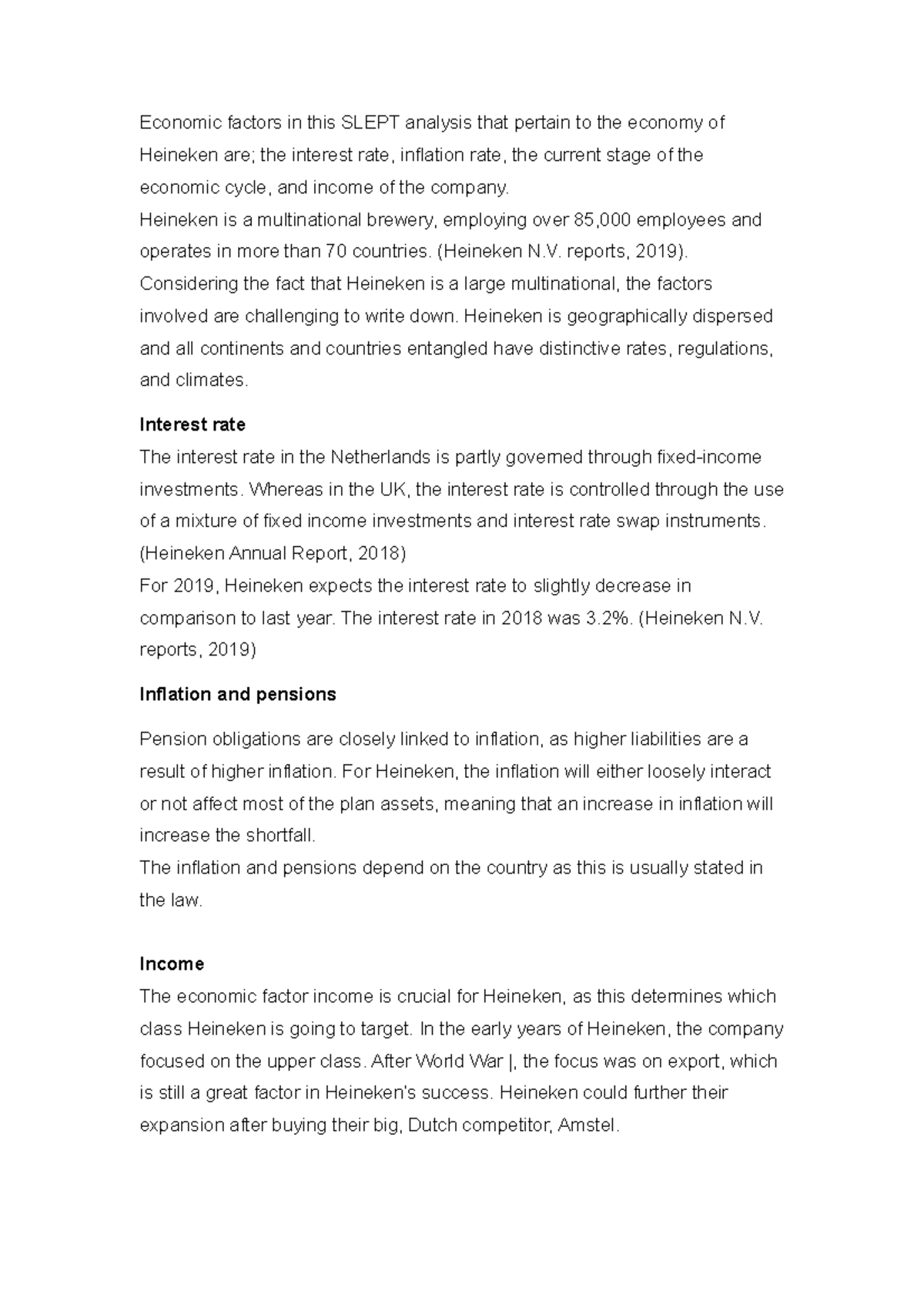 Economic Factors in SLEPT Analysis of Heineken's Expansion Strategy ...