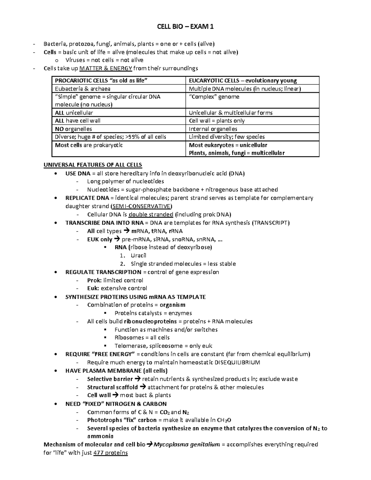CELL BIO - FINAL EXAM REVIEW 250107 125445 - Studocu