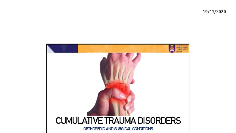 Cumulative Trauma Disorders: Carpal Tunnel, Trigger Finger & Tennis ...