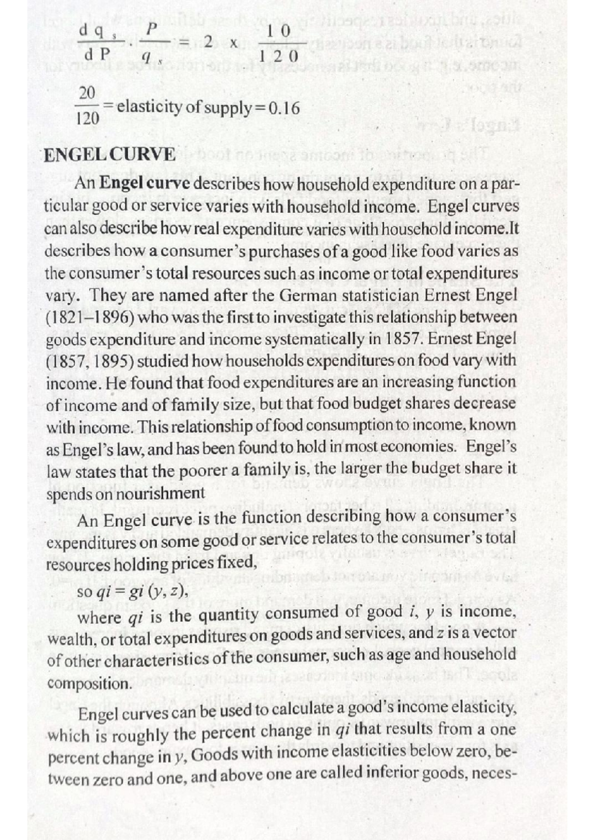 Engel Curve Brief Notes - BA Economics - Studocu
