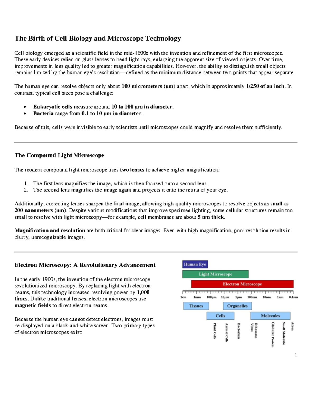 Microscopy Techniques and Cell Structure Analysis Lab Manual (BIO 101 ...