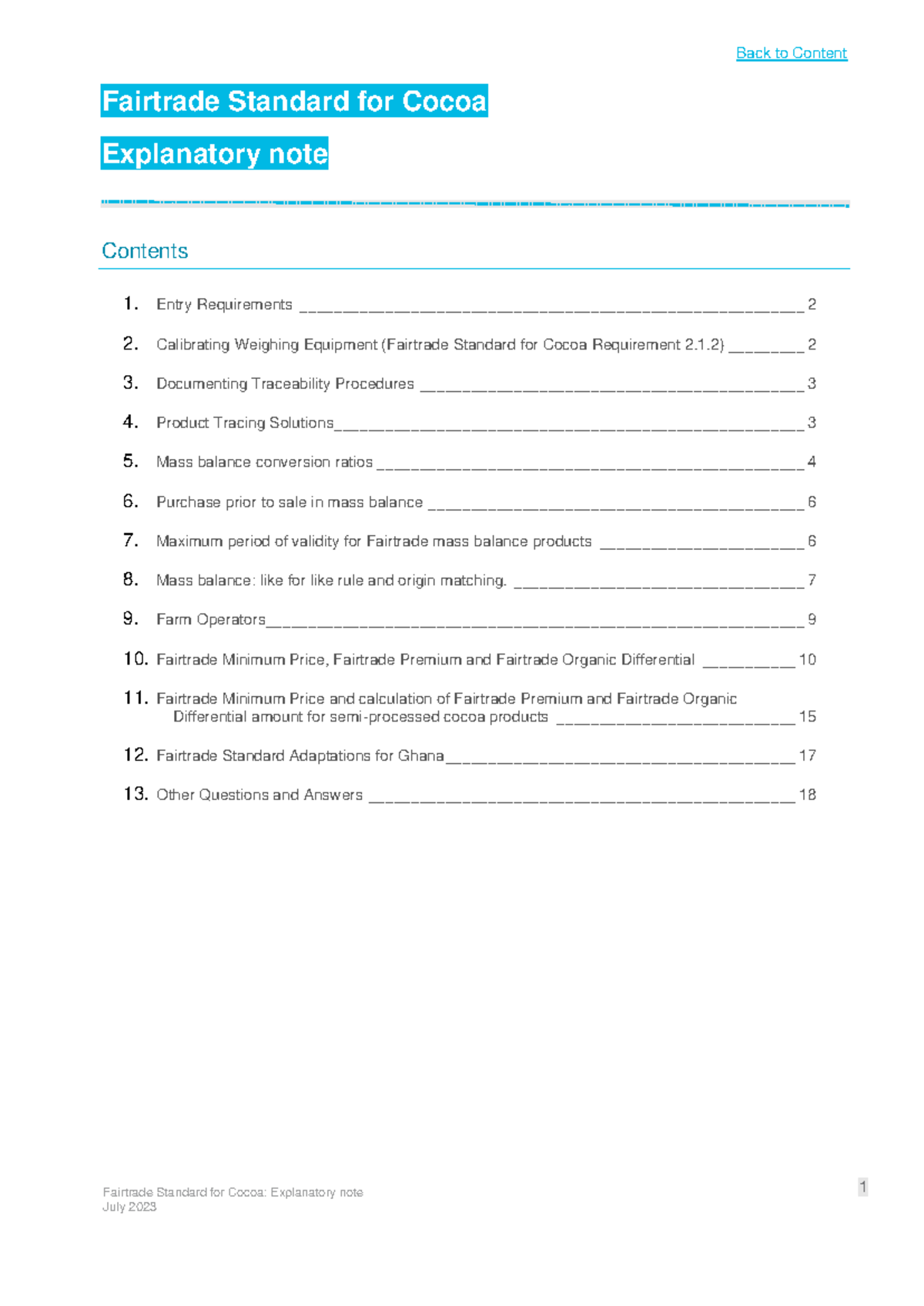 Fairtrade Standard for Cocoa: Explanatory Note (July 2023) - Studocu