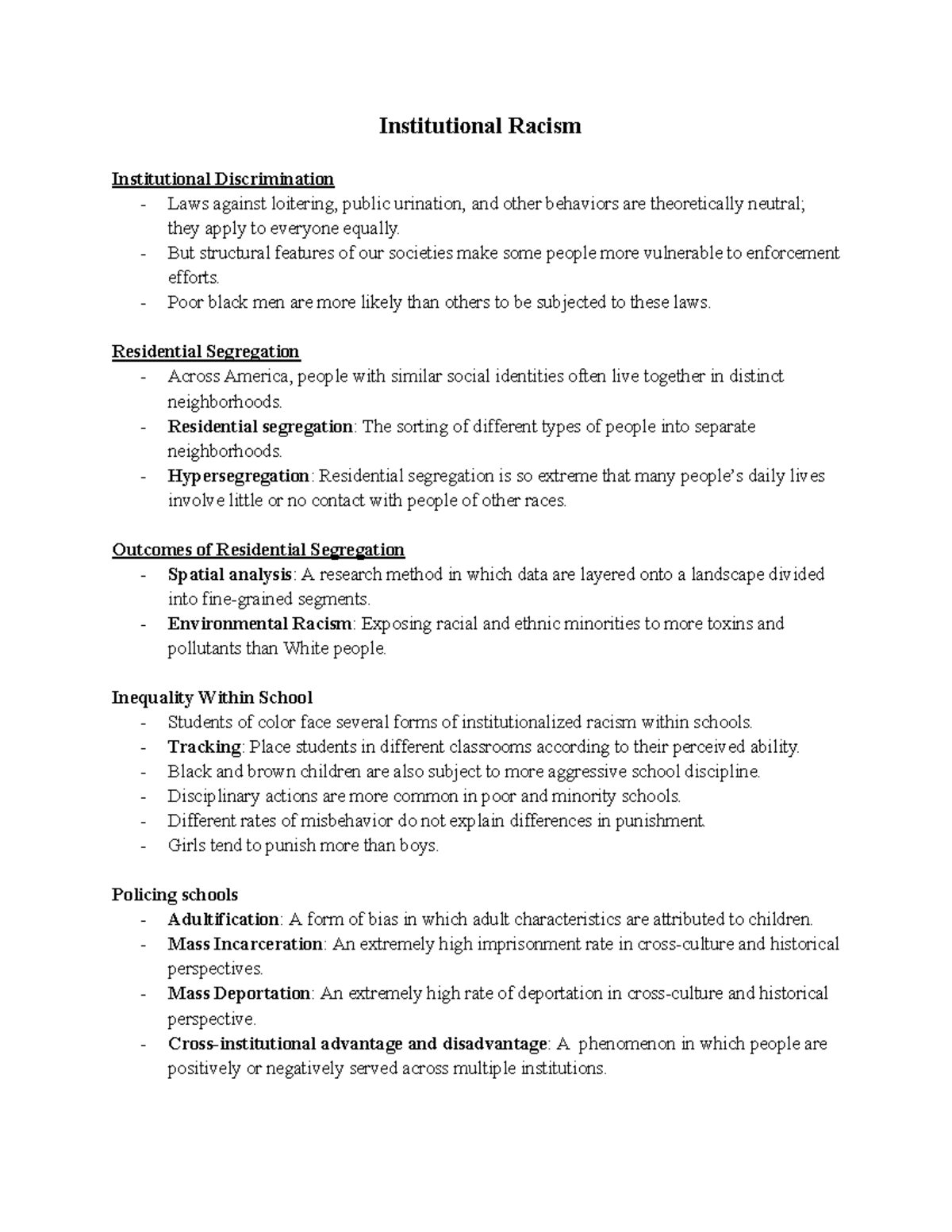 Chapter 8- Institutional Racism - Institutional Racism Institutional ...