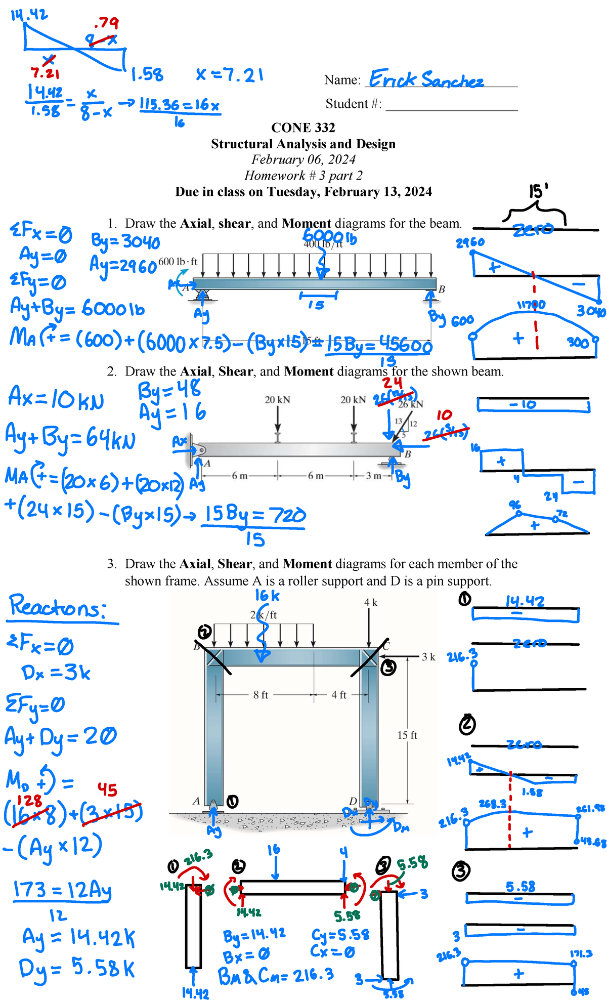 CONE 332 Structural Analysis & Design Homework 3 Part 2 - Studocu