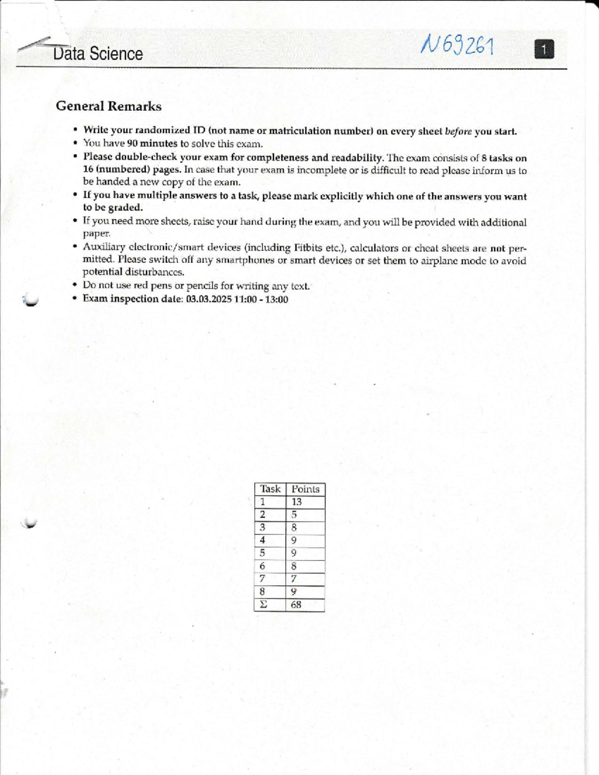 Data Science N69261 Final Exam Instructions and Solutions - Studocu