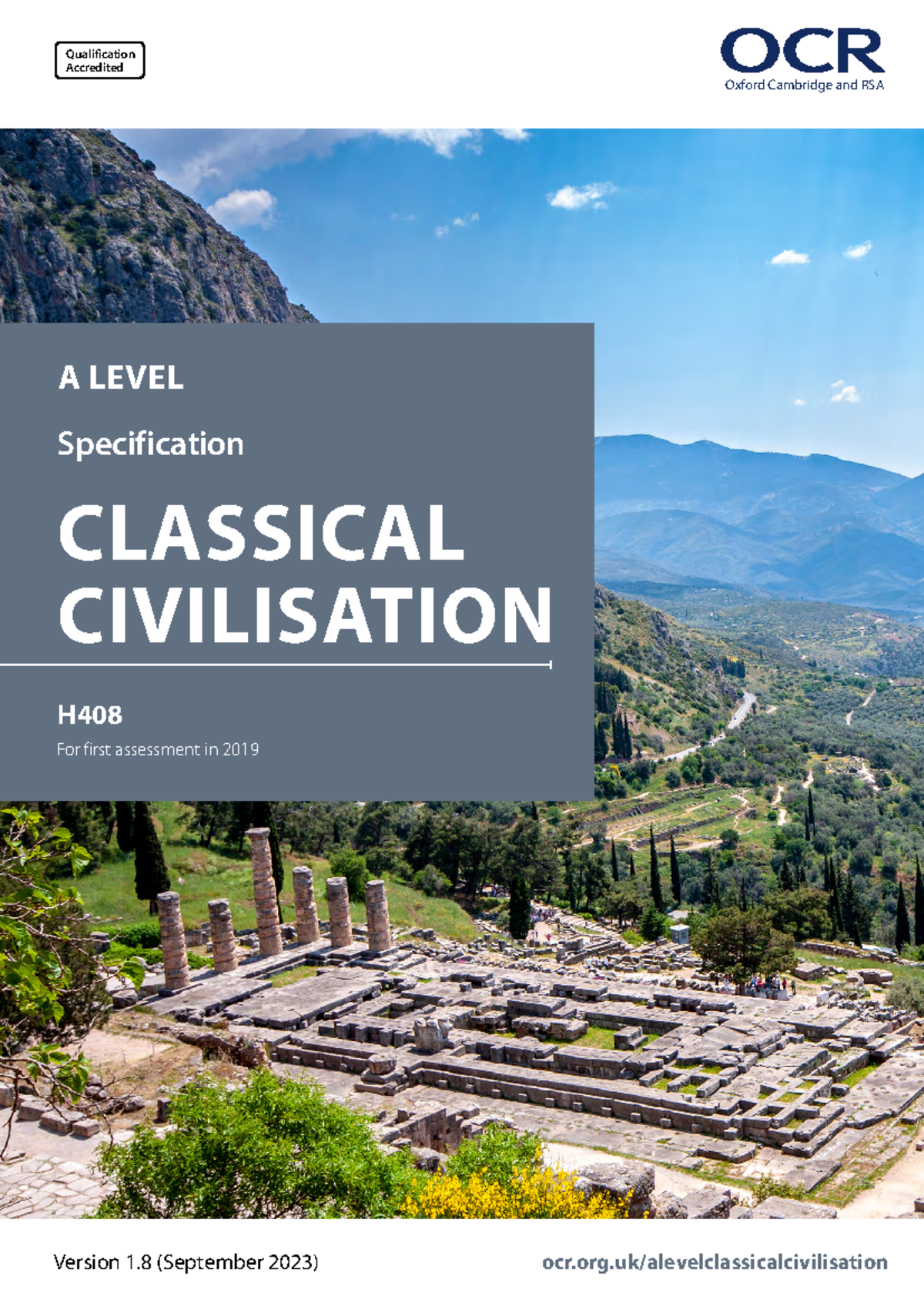 A Level Classical Civilisation H408 Specification Guide (Accredited ...