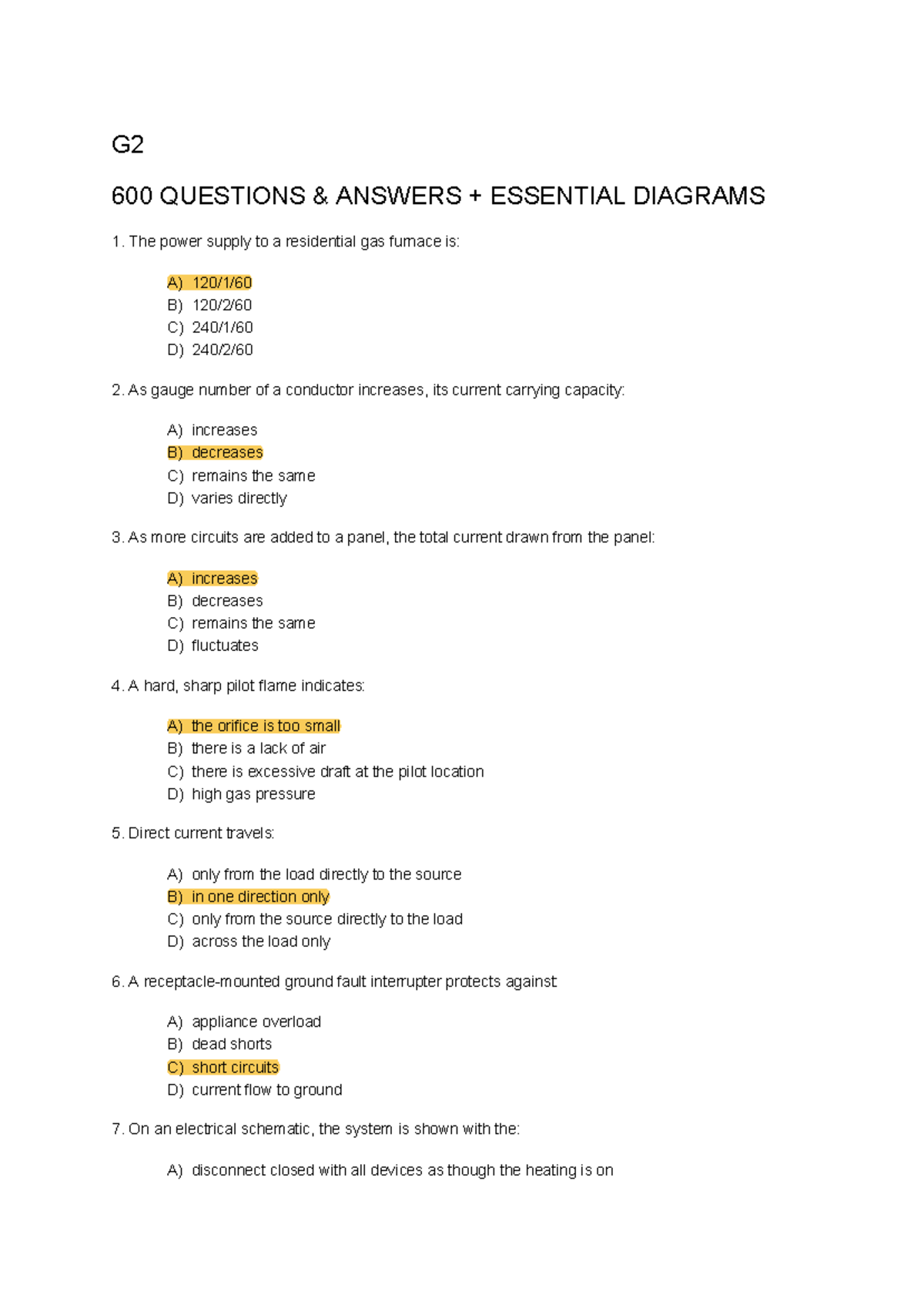 G2 600 Questions & Answers: Gas2 Practice Exam Guide - Studocu