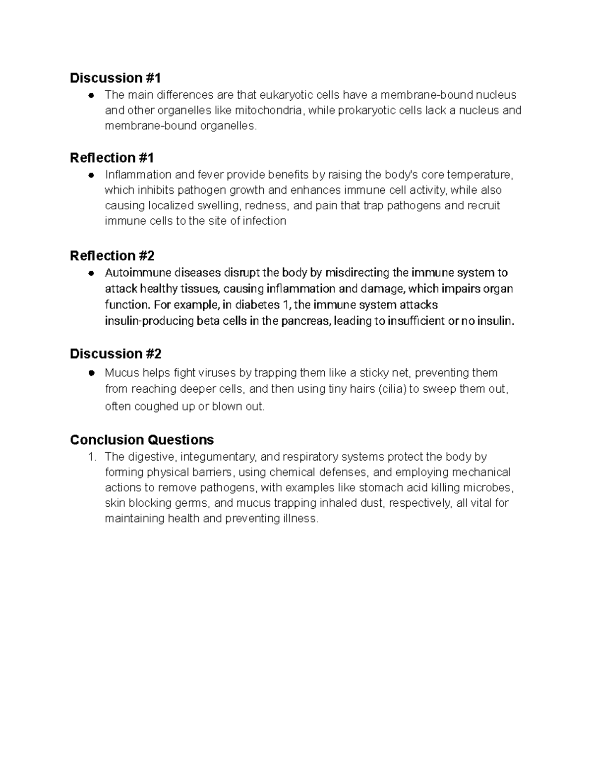 3 - PLTW Exercise: Eukaryotic vs Prokaryotic Cells & Immune Responses ...