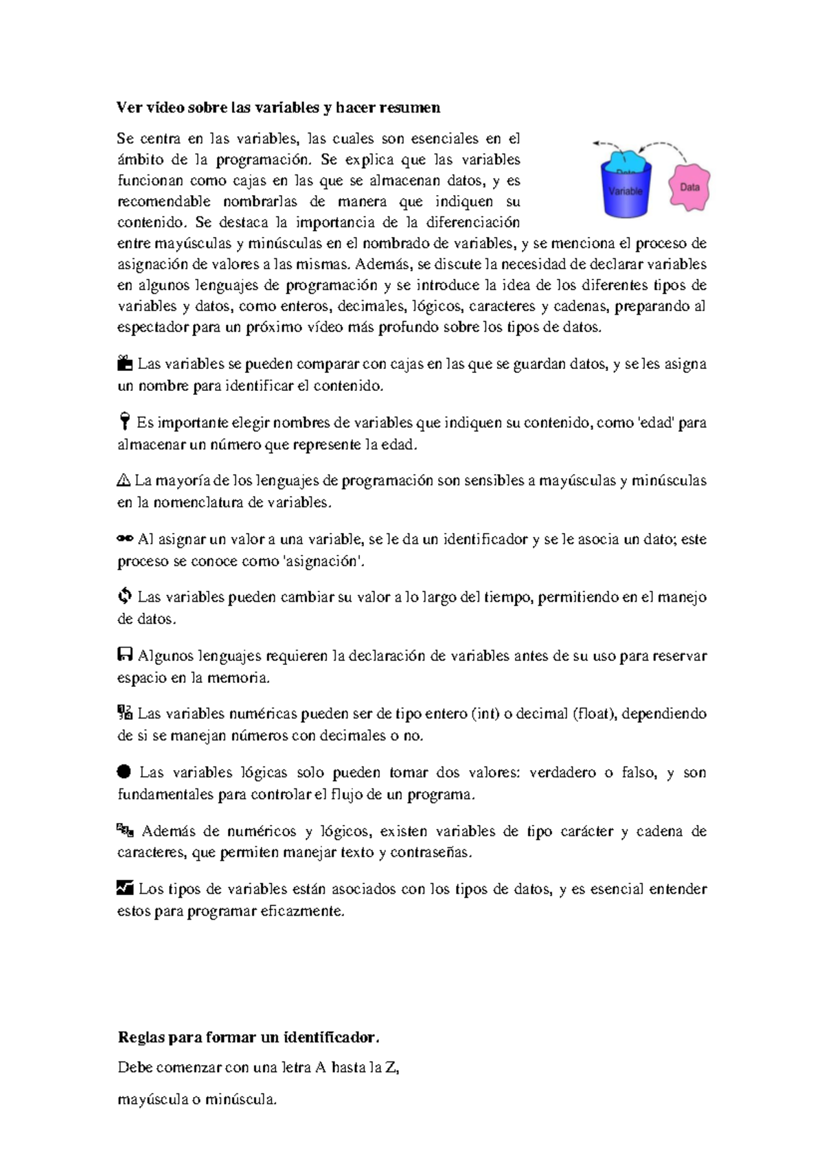 Asignación- #3 - Tarea de variables y algoritmos - Ver video sobre las ...