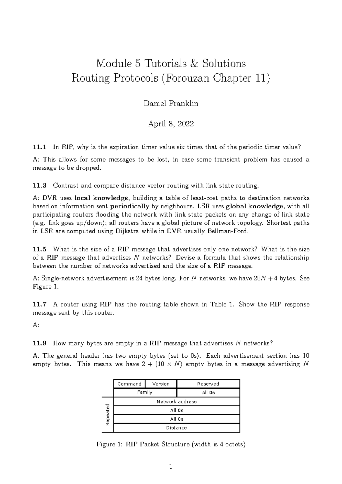 Module 5 Routing Protocols tutorials solutions - Module 5 Tutorials ...