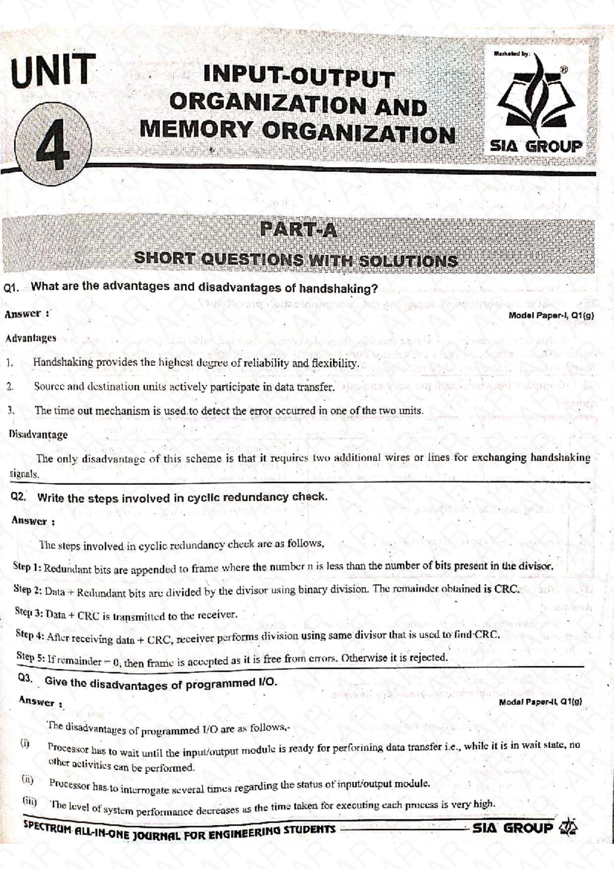 COA UNIT-4 All-in-One Study Guide - Computer Organization - Studocu