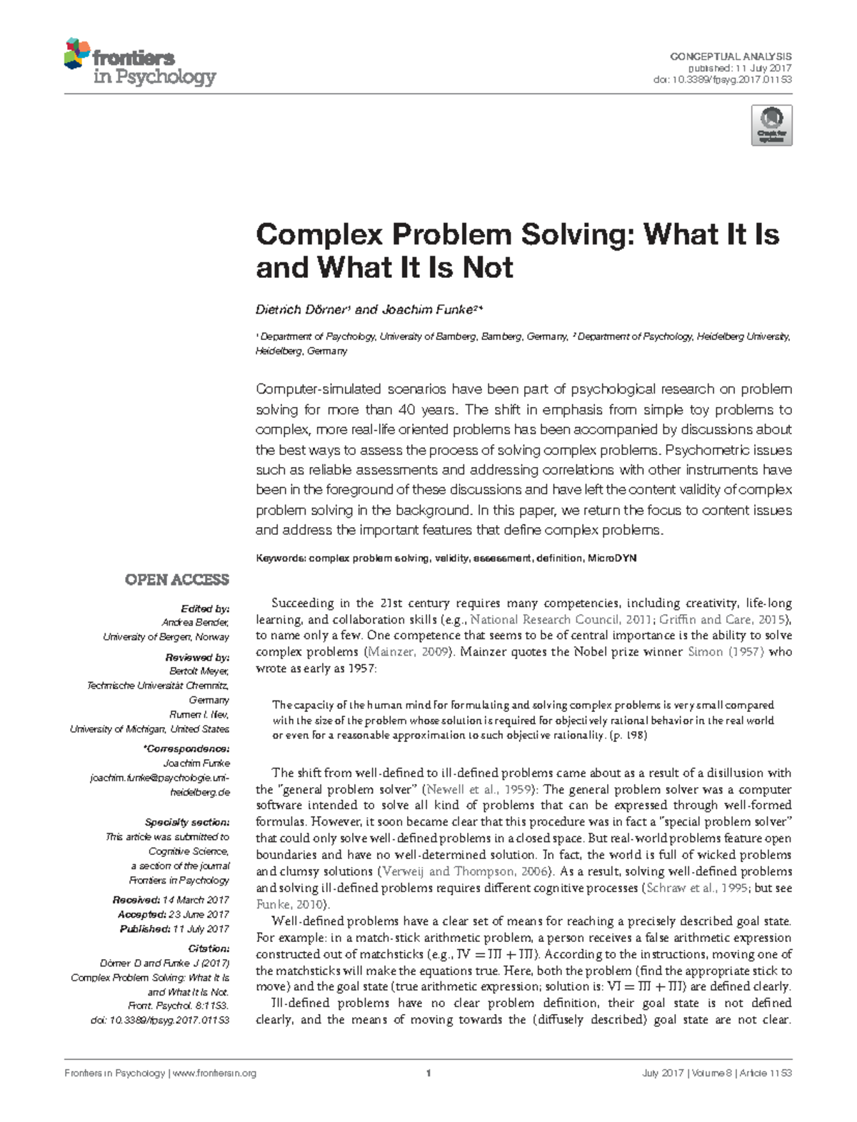 CPS 101: Understanding Complex Problem Solving and Its Validity - Studocu