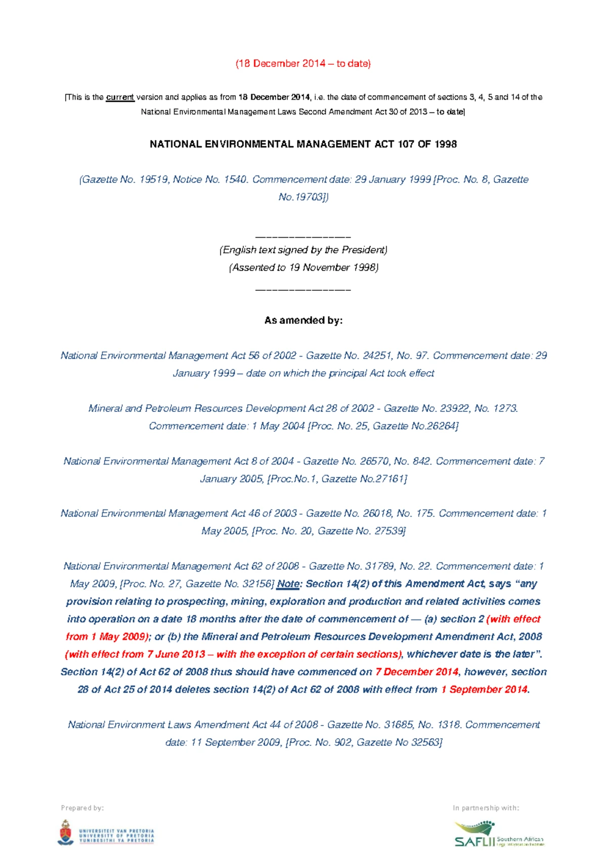 NEMA 107/1998: Comprehensive Overview of Environmental Management ...