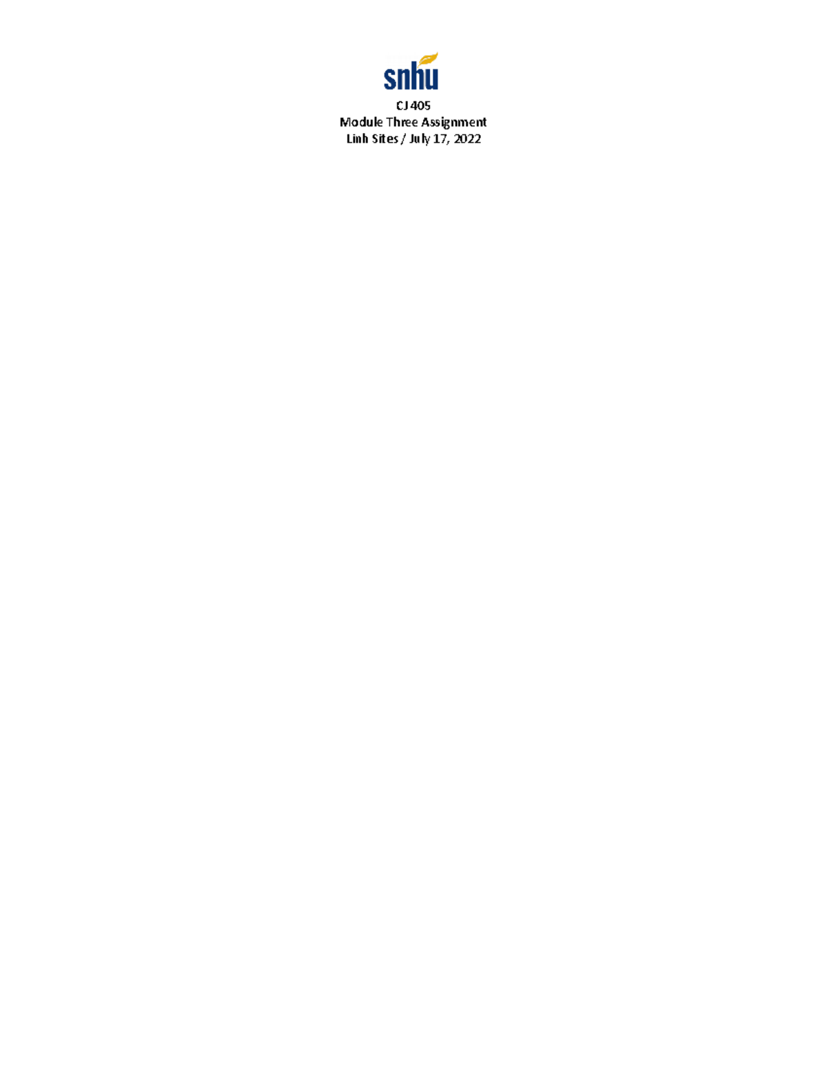 CJ 405 Module 3 Assignment: Security Management Issues & Solutions ...