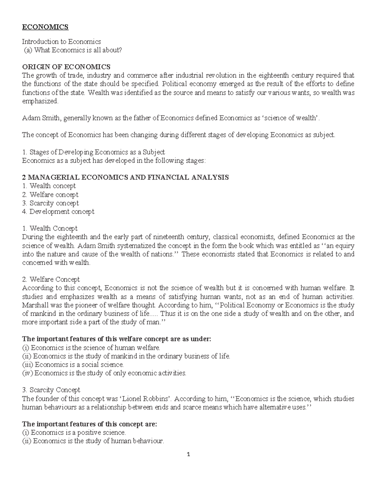 ECONOMICS M 1-1-2: Introduction to Economic Concepts and Theories - Studocu
