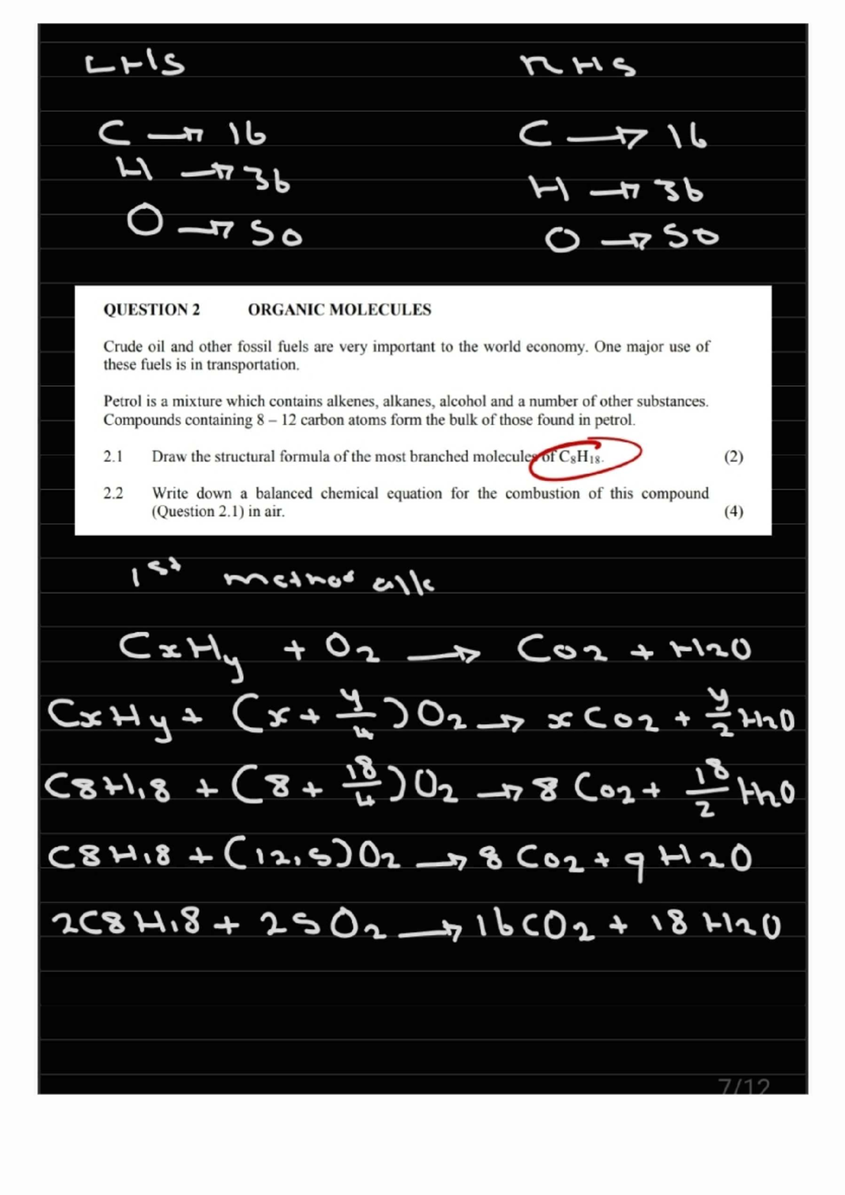 Organic Molecules and Combustion Reactions (Lris rus U 16 F 16 Ll 36 3b ...