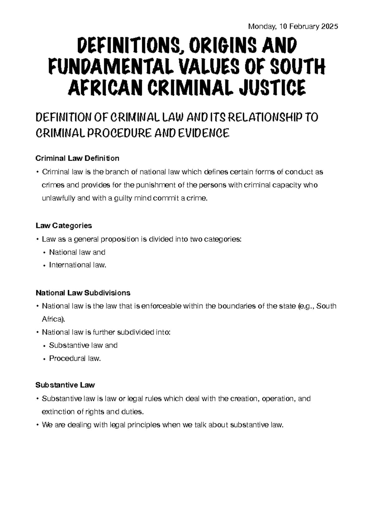 Introduction to Criminal Law (CL 101): Definitions and Concepts ...