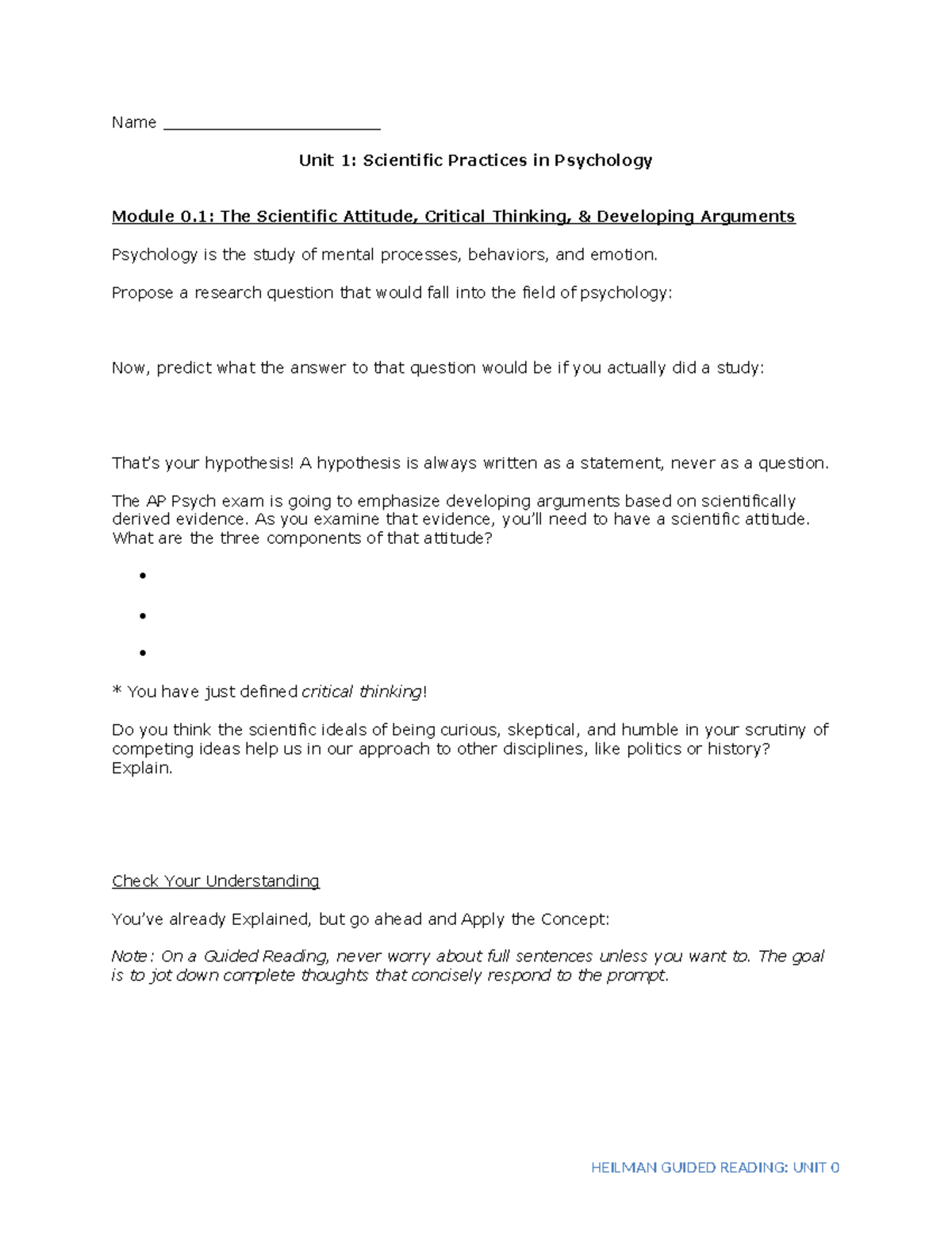 AP Psychology Unit 1: Scientific Practices & Research Methods - Studocu