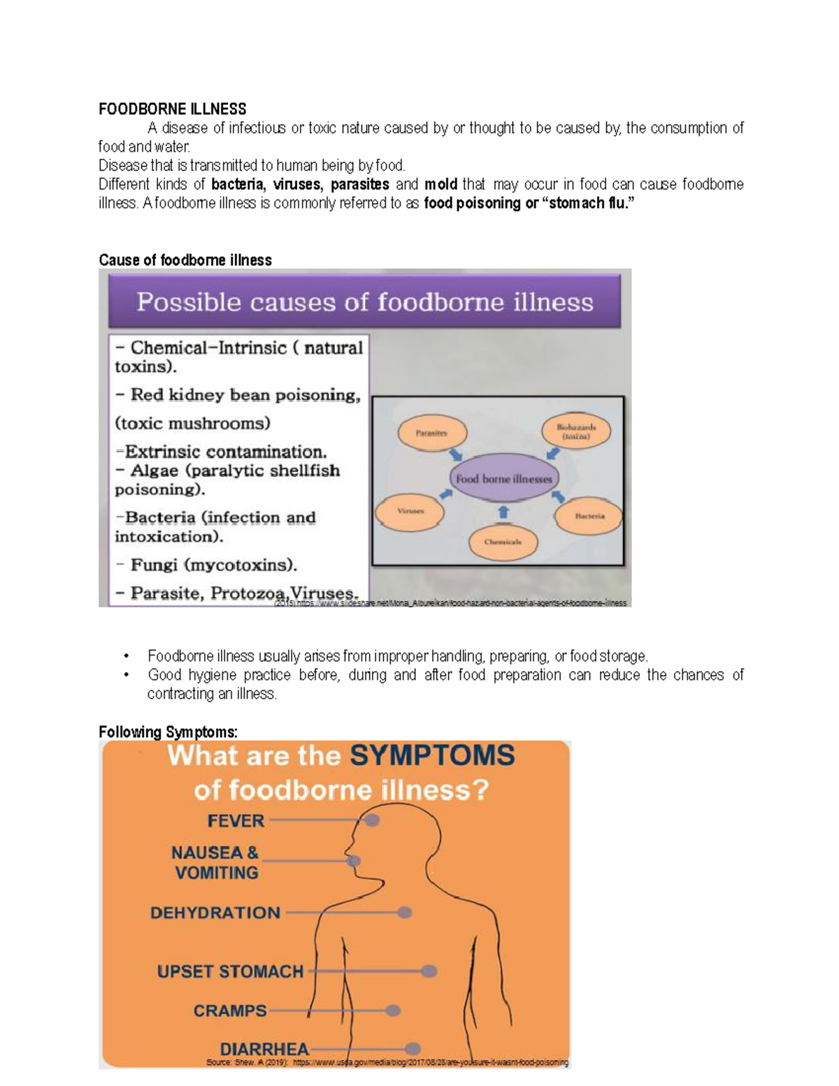 Lesson-1 - Lesson - FOODBORNE ILLNESS A disease of infectious or toxic ...
