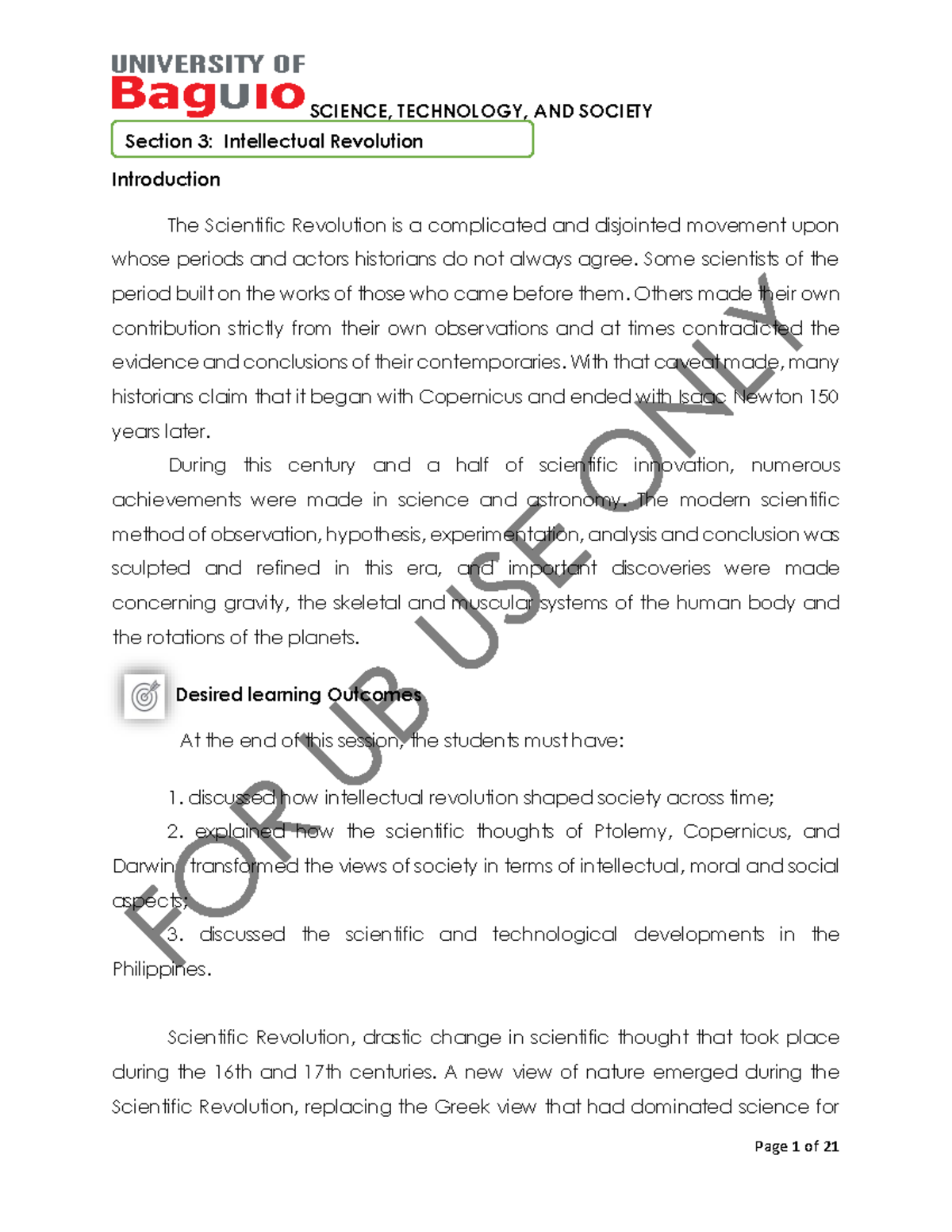 Learning Engagement 1 Section 3 Intellectual Revolution - Introduction ...