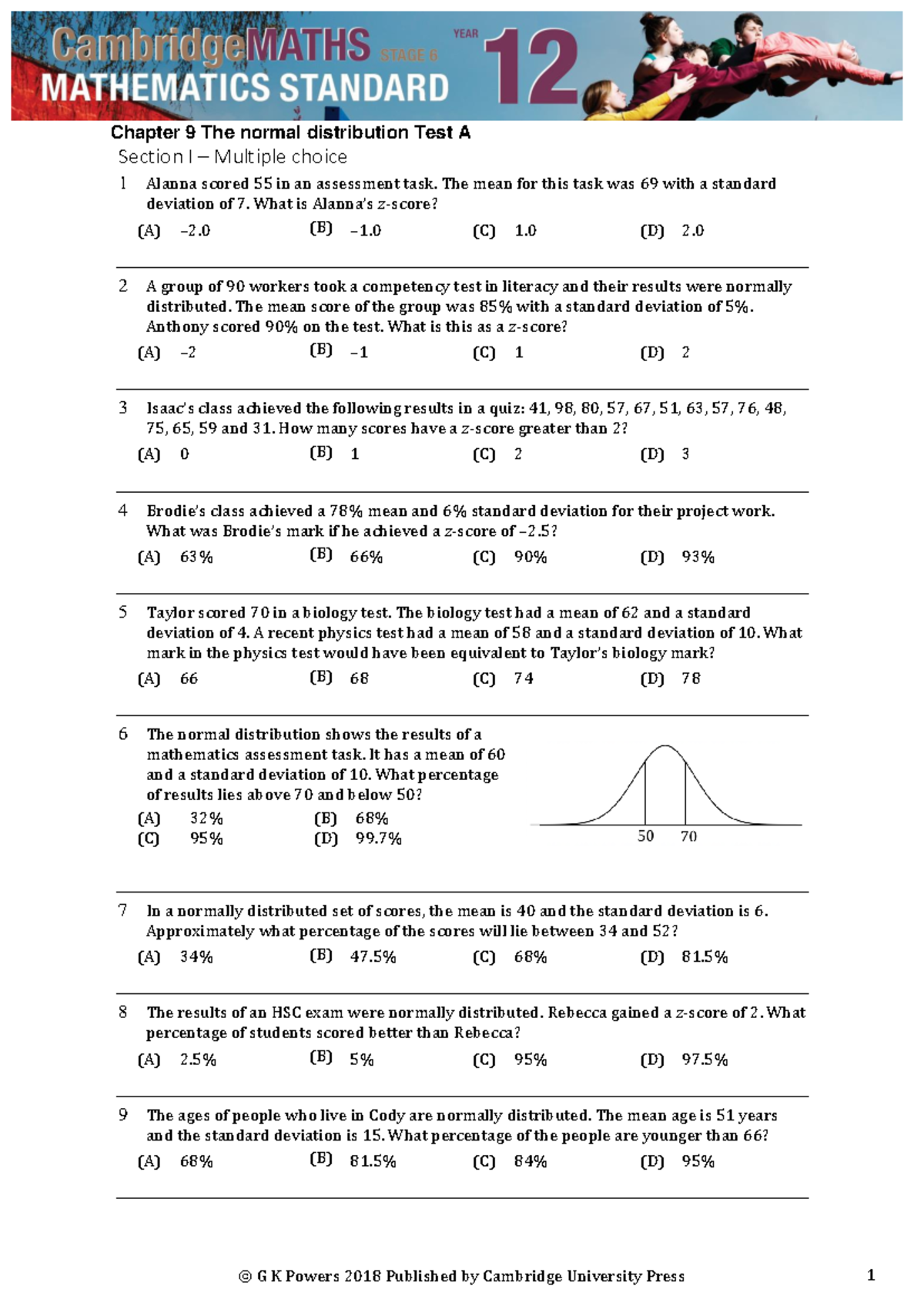 Chapter 9 Test A - Normal Distribution Exercises and Questions - Studocu