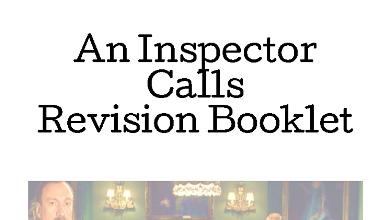 An Inspector Calls Revision Notes (A03) - J.B. Priestley Context - Studocu