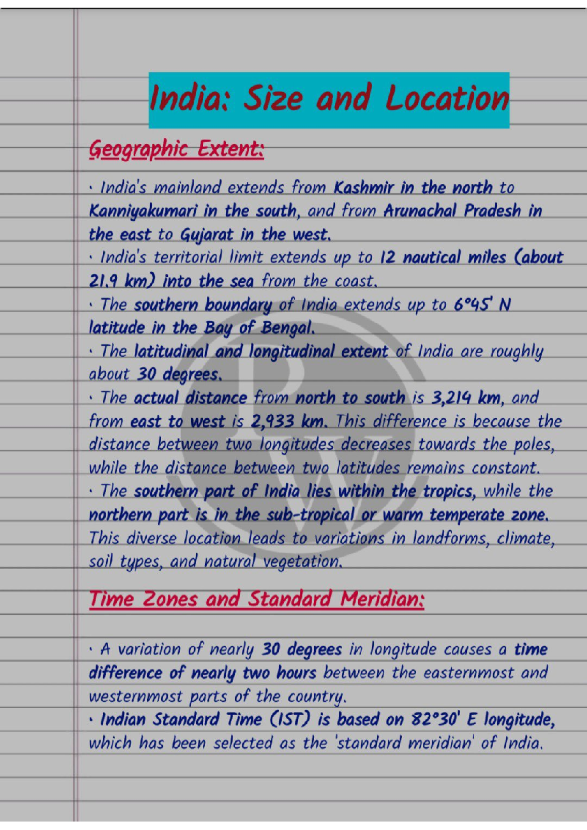 Class 11 Chapter 1: India - Size and Location Overview (Physical ...