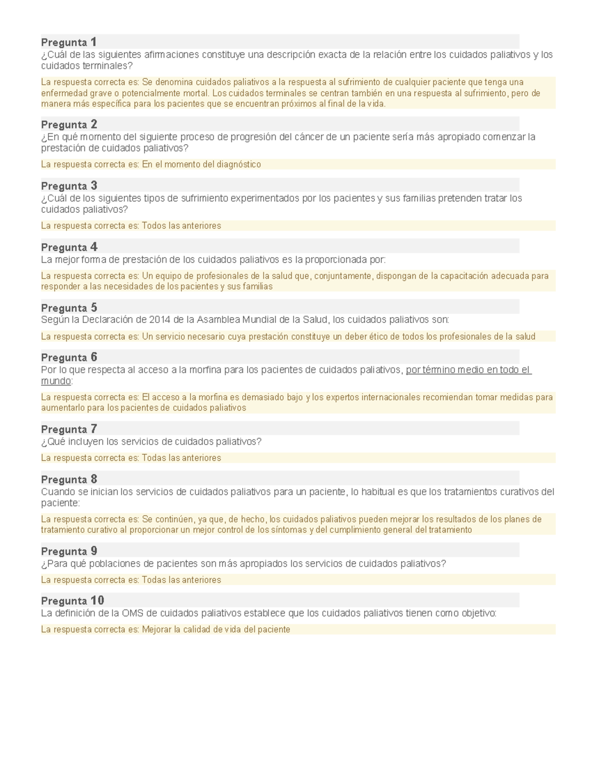 Cuidados Paliativos: Respuestas a Preguntas Clave (Modulo 1) - Studocu