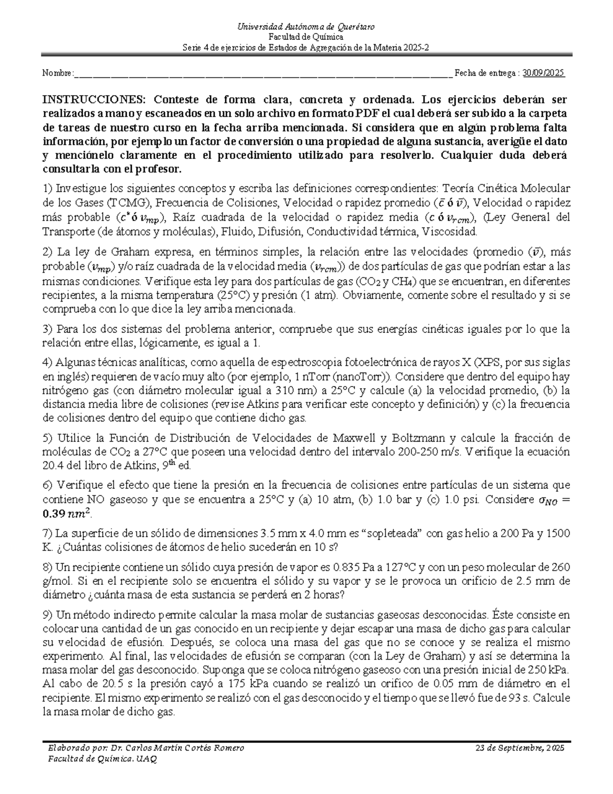 Serie 4 EAM 2025-2: Ejercicios sobre Estados de Agregación de la ...