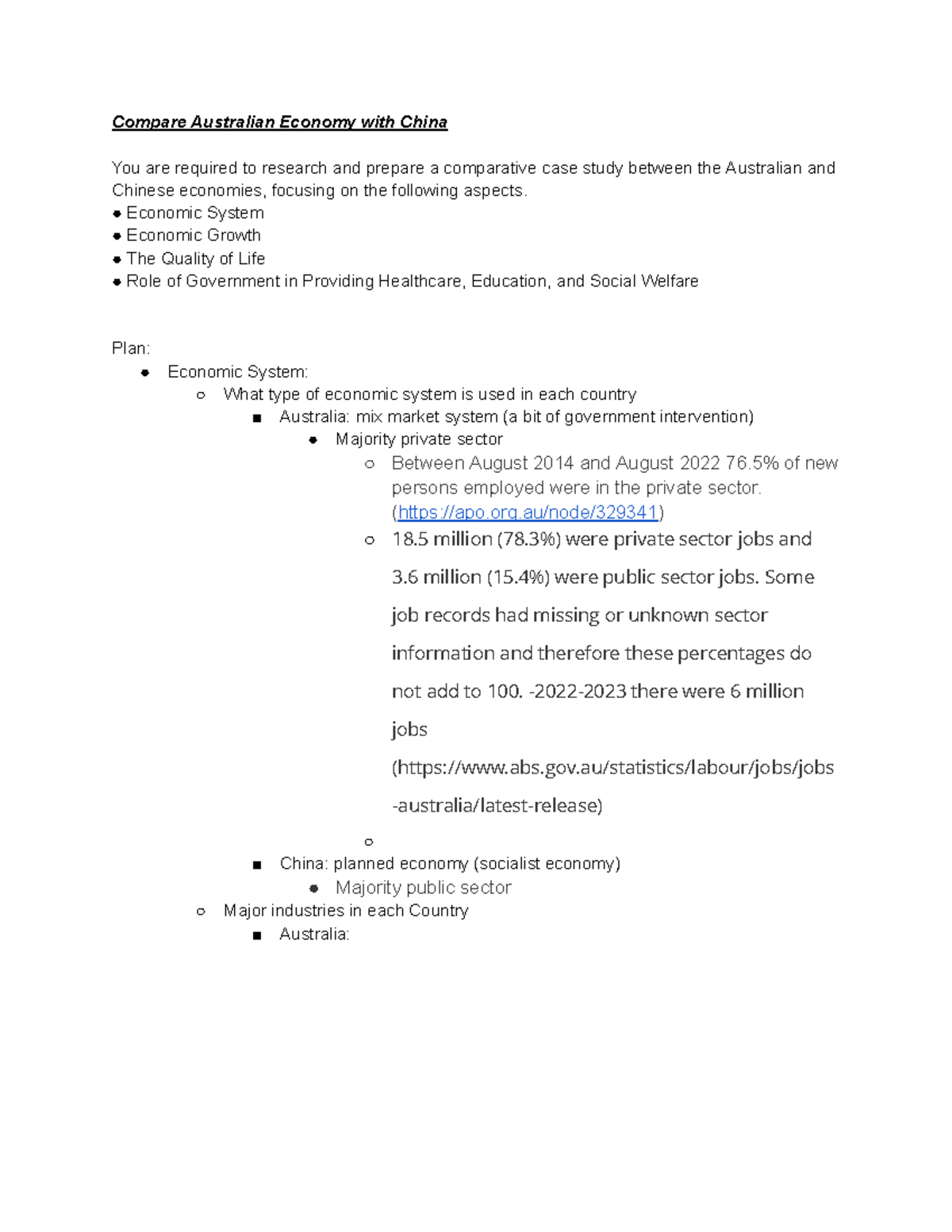 Comparative Case Study: Australian vs Chinese Economy (Econ AT1) - Studocu