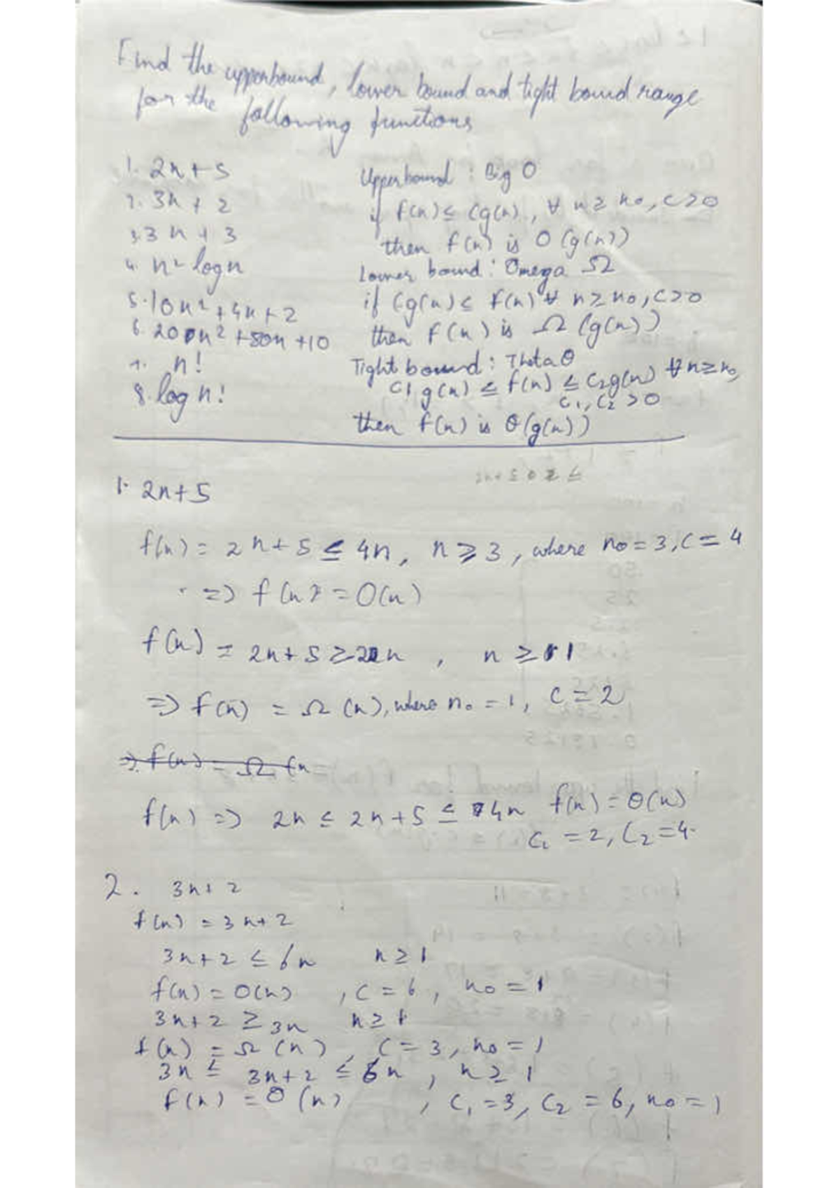 DAA Assignment - Bounds Analysis and Upper Bound Findings - Studocu
