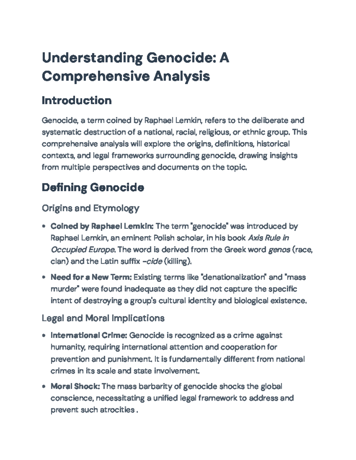 Understanding Genocide: A Legal and Historical Perspective (Course Code ...