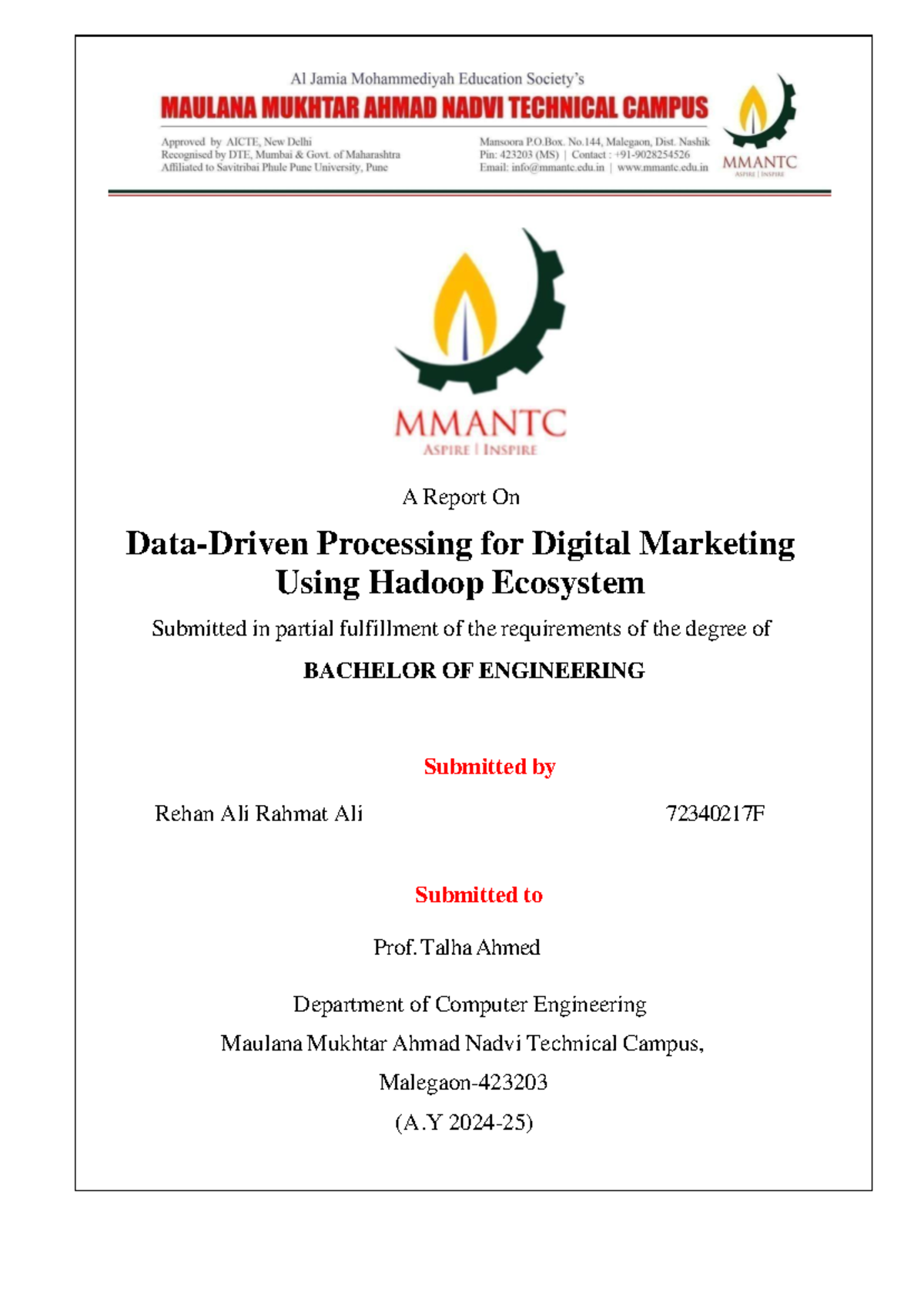 Rehan DSBA MINI PROJ 2 - A dsbda Mini project - A Report On Data-Driven ...