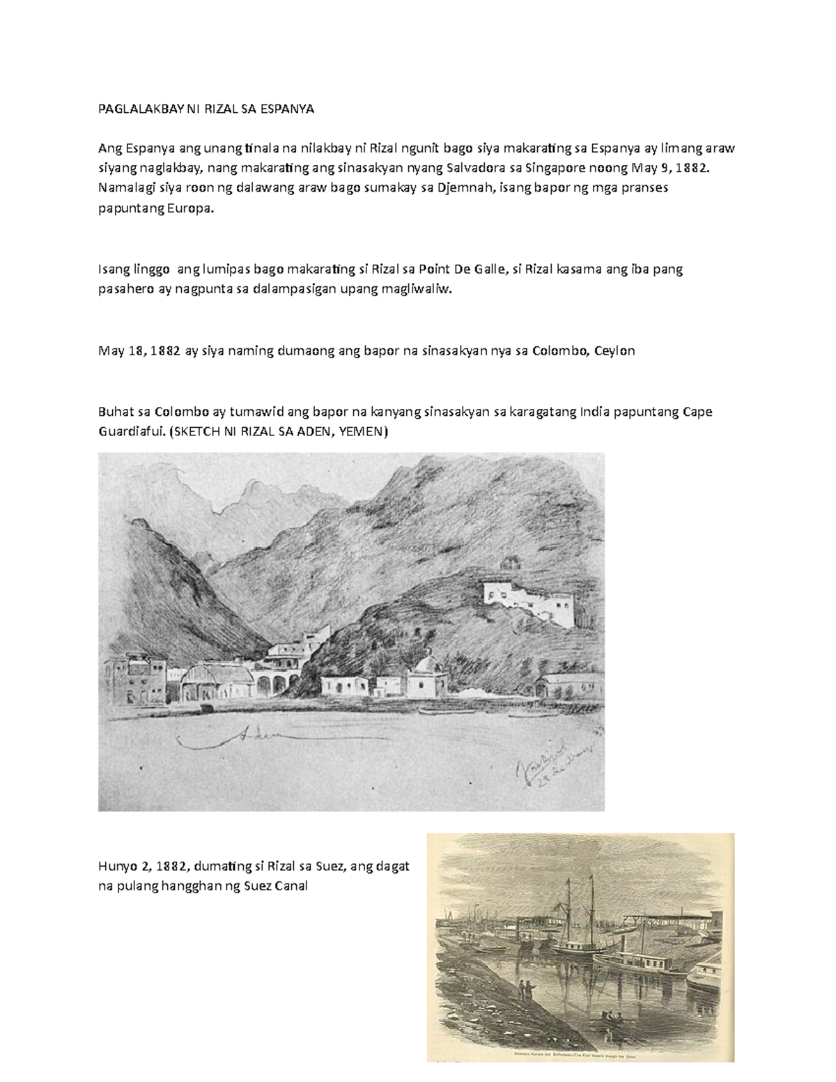 Paglalakbay NI Rizal SA Espanya - PAGLALAKBAY NI RIZAL SA ESPANYA Ang ...