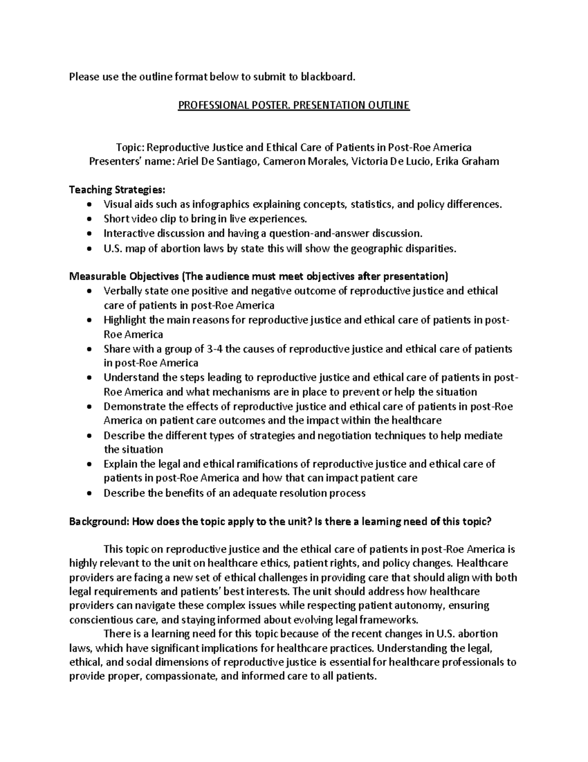 PROF 101: Reproductive Justice & Ethical Patient Care Presentation ...