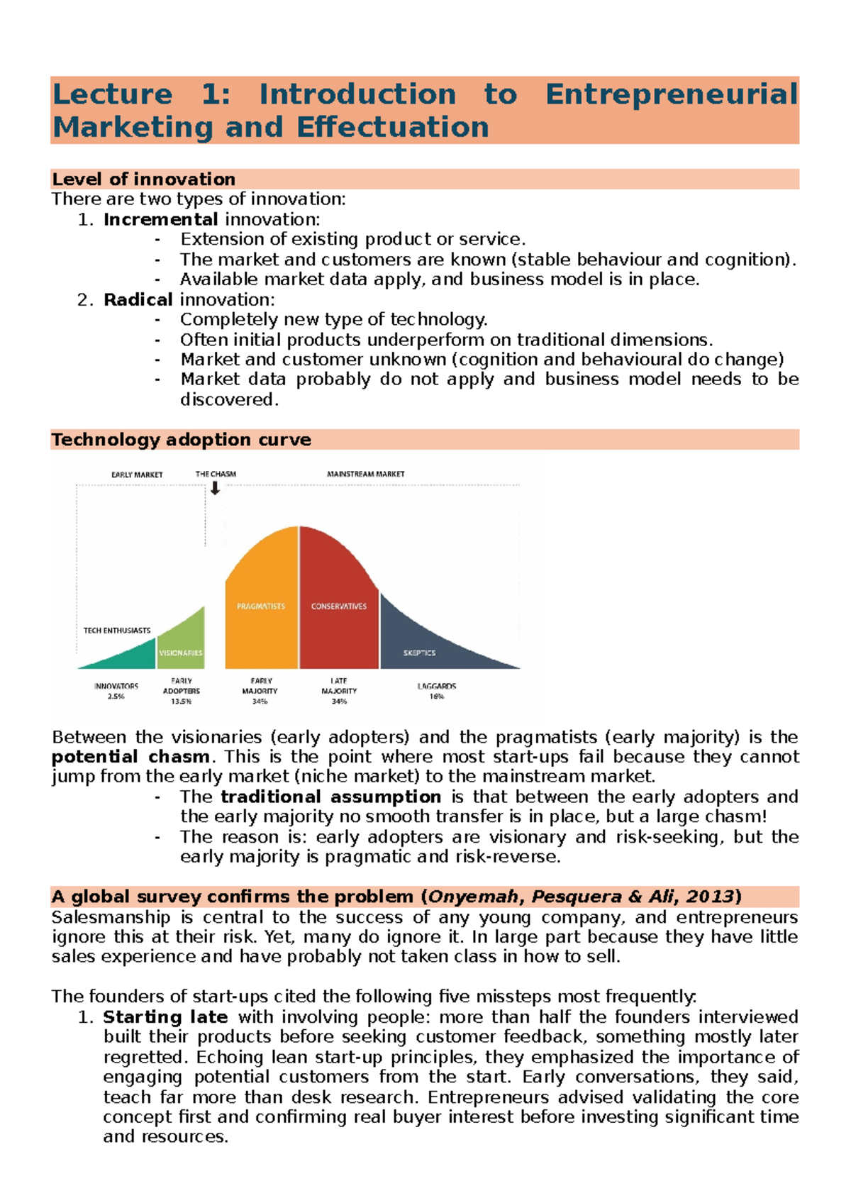 Summary of Entrepreneurial Marketing Concepts: 1ZM120 All Chapters ...